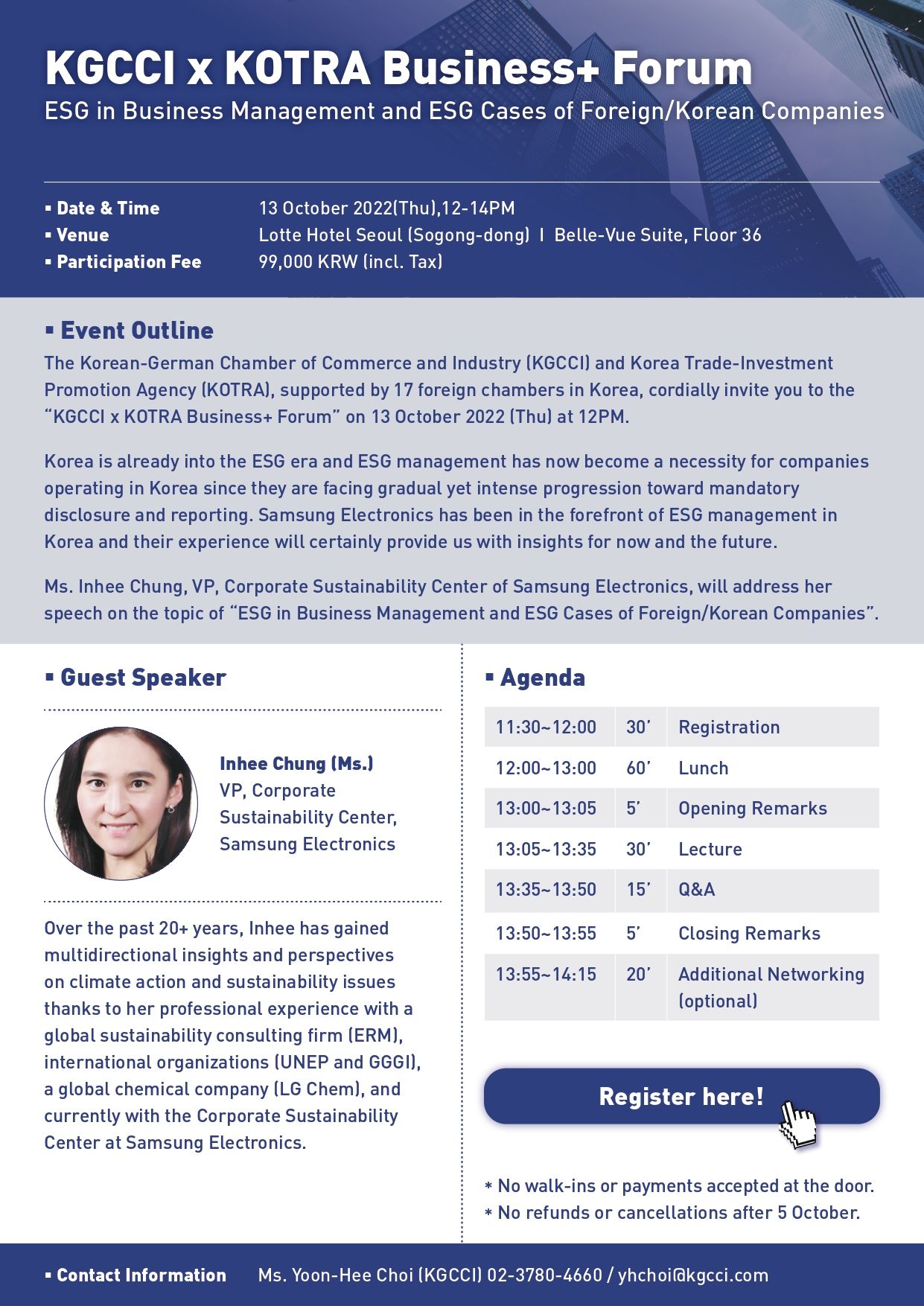 KGCCI x KOTRA Business+ Forum - ESG in Business Management and ESG Cases of Foreign/Korean ...